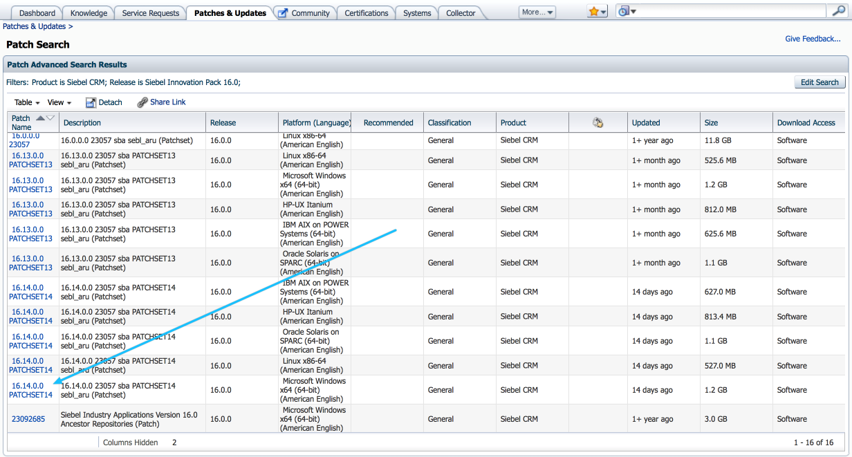 How To Find Oracle Siebel CTMS Patchset Release 16.14 | Life Sciences