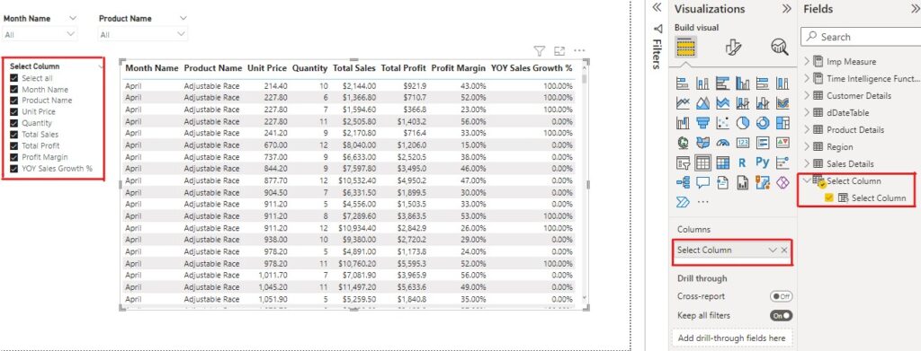 Creating Column Slicer using Field Parameters / Blogs / Perficient