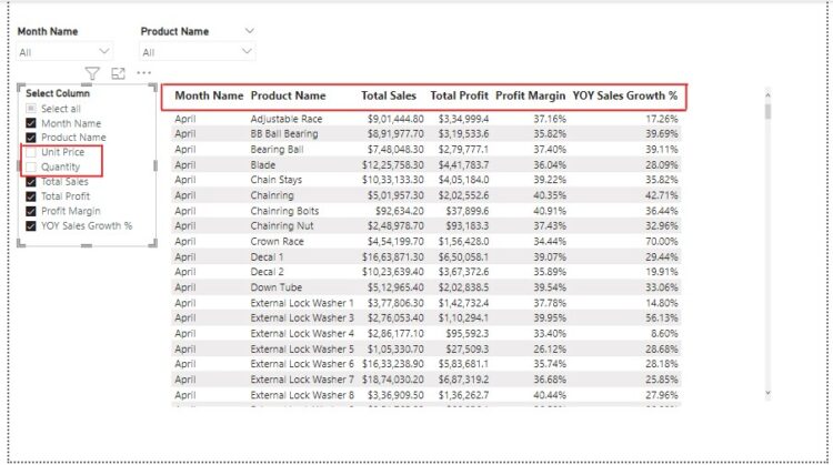 Creating Column Slicer using Field Parameters / Blogs / Perficient