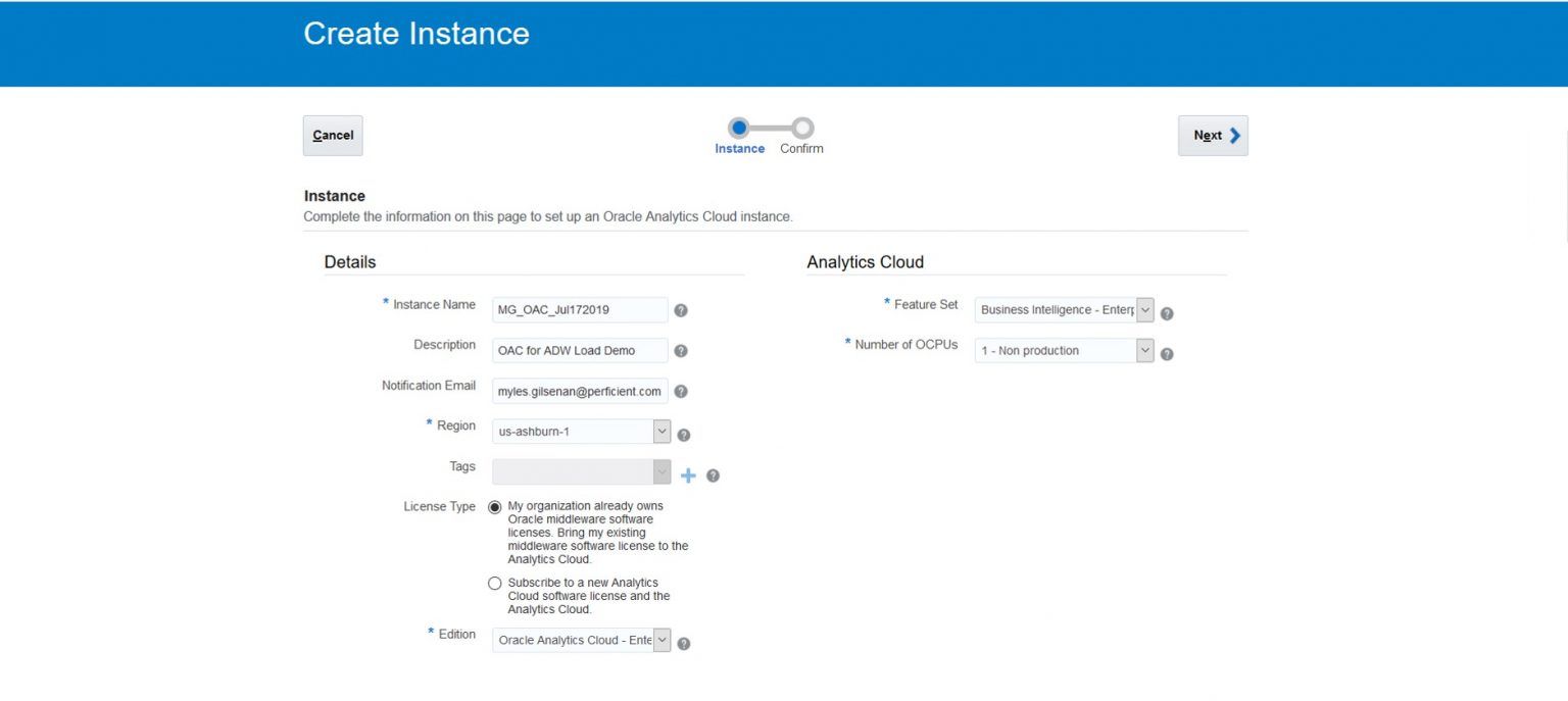 Loading Data into Oracle Autonomous Data Warehouse using OAC / Blogs / Perficient