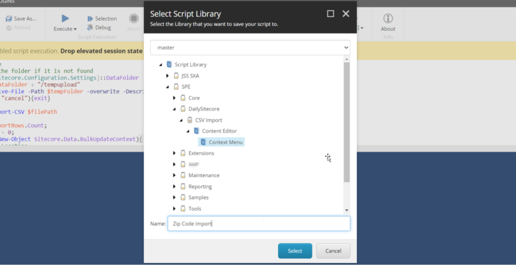 Add PowerShell Script to the Context Menu in Sitecore SXA / Blogs / Perficient