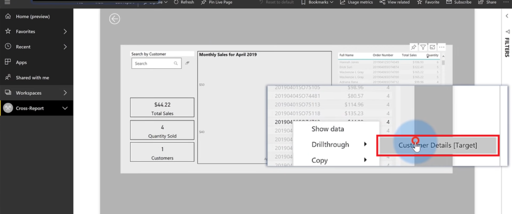 Power BI - Cross-Report Drillthrough From One Report To Another Report ...