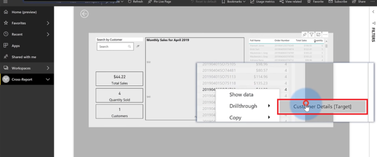 Power BI - Cross-Report Drillthrough From One Report To Another Report ...
