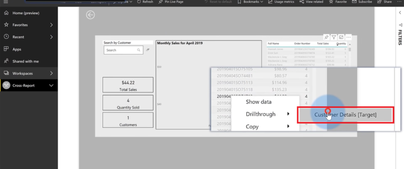 Power BI - Cross-Report Drillthrough From One Report To Another Report ...