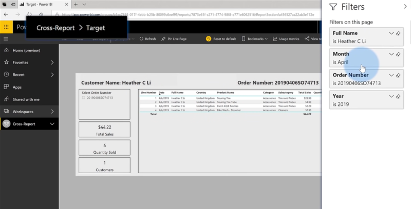 Power BI - Cross-Report Drillthrough From One Report To Another Report ...