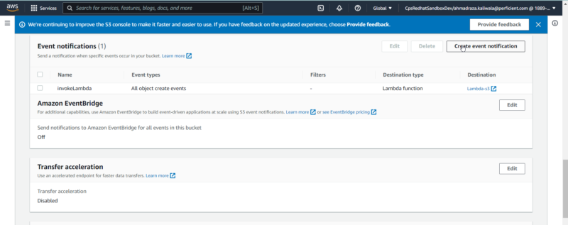 Create S3 Event Notification using AWS Lambda Function