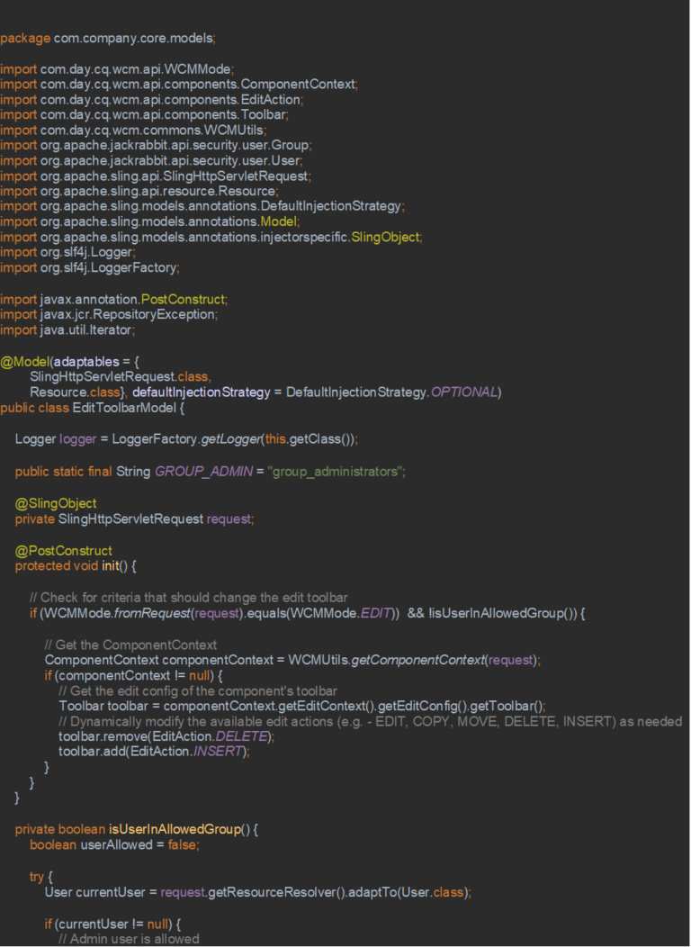 How to Dynamically Customize Your AEM Component Toolbar / Blogs / Perficient