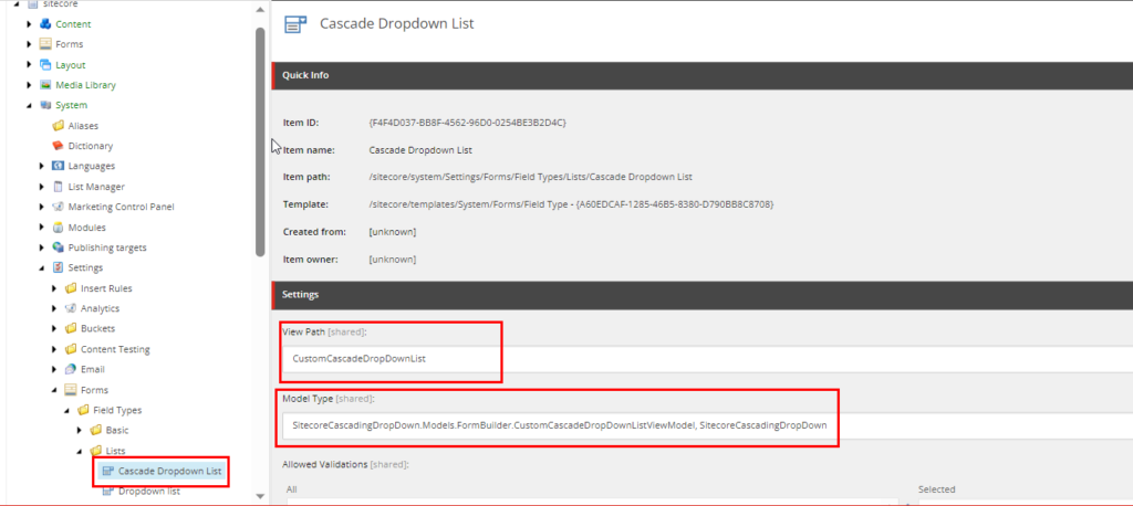 How to create custom cascading dropdown list in Sitecore