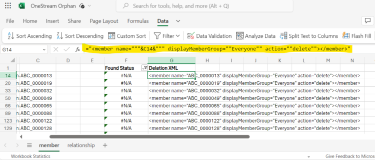 Identifying & Deletion of Orphan Members in OneStream via simple Excel ...