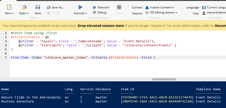 Sitecore Powershell 4 Using Contentsearch Api With The Help Of Find