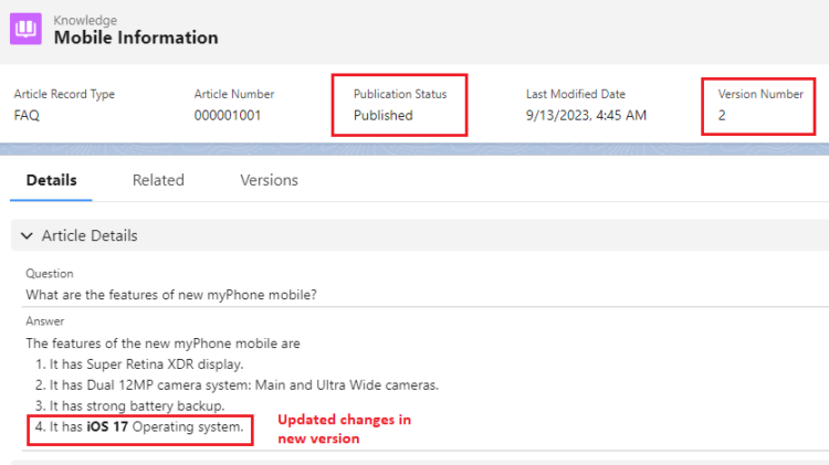 Salesforce Knowledge - Knowledge Article Salesforce