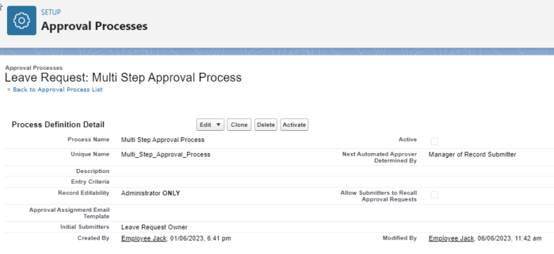 Approval Process in Salesforce
