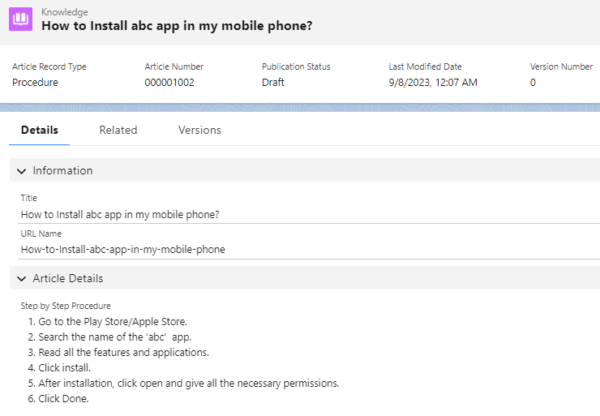 Salesforce Knowledge - Knowledge Articles Salesforce