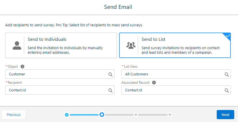 Survey: How to Effectively send Survey forms to Customers