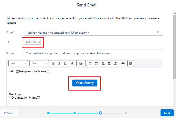 Survey: How to Effectively send Survey forms to Customers
