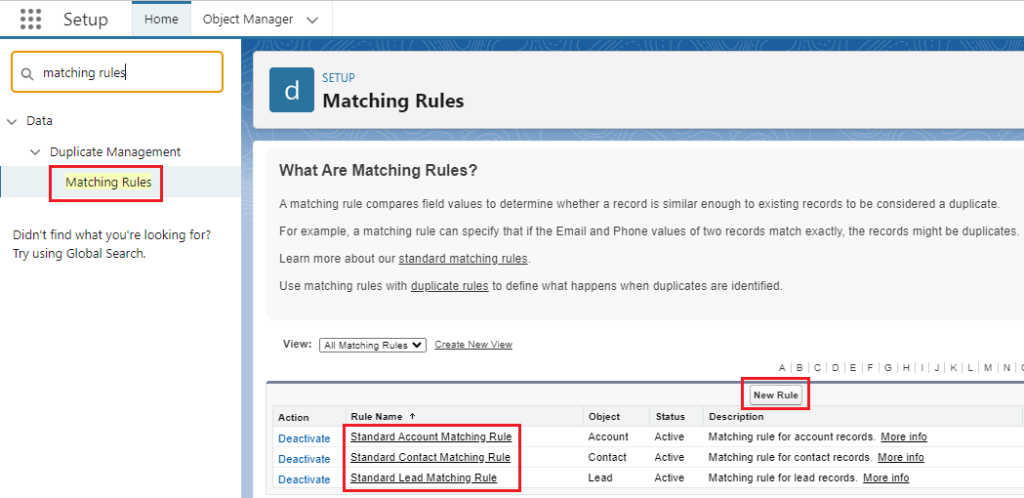 Matching Rule - Understanding Matching Rules in Salesforce