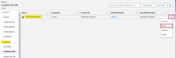 How to Share Lightning Report Folders in Salesforce