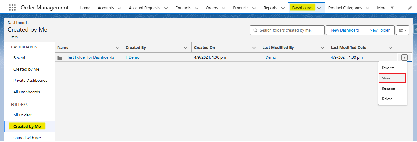 How to Share Salesforce Dashboard Folders