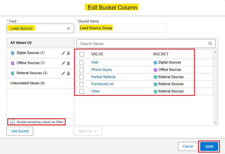 How to Create a Bucket Column for the Picklist Field in Salesforce