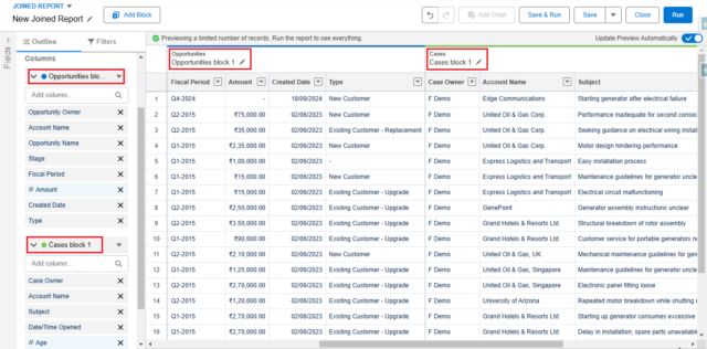 How to Create Joined Reports in Salesforce: