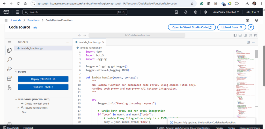 Automated Code Review with AWS Bedrock and Lambda / Blogs / Perficient