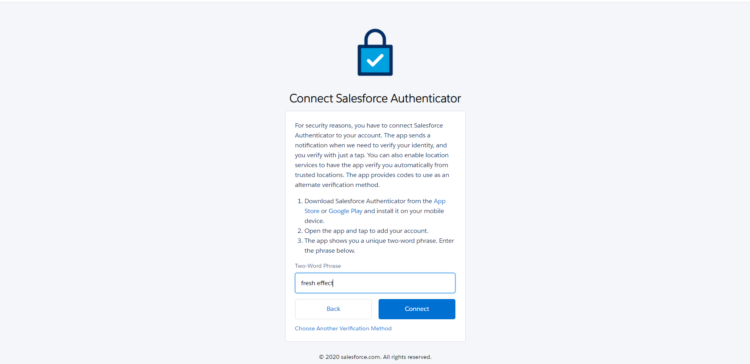 Implementation of Multi-Factor Authentication (MFA) in Salesforce