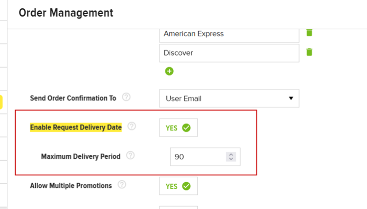Available Request Delivery Date Feature in Optimizely B2B Commerce Cloud