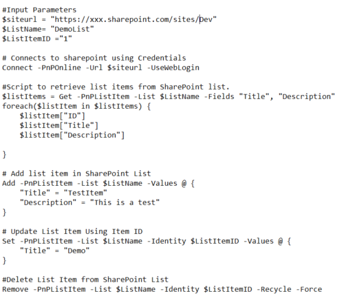 Understanding CRUD Operations Using PnP PowerShell / Blogs / Perficient