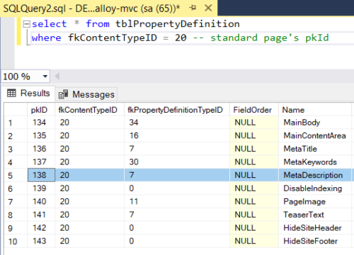 Optimizely CMS - Getting all content of a specific property with a simple SQL script / Blogs ...