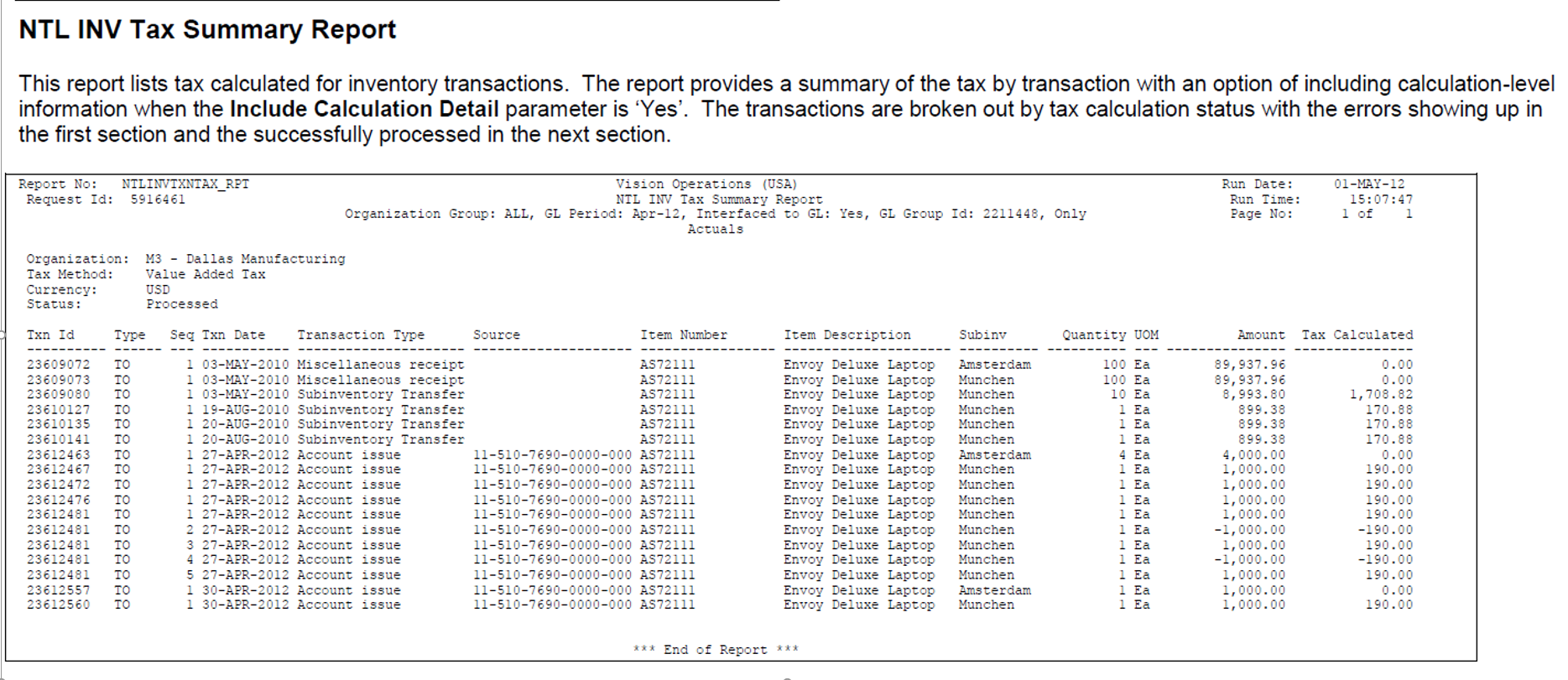 Use Tax on Oracle EBS Inventory Transactions / Blogs / Perficient