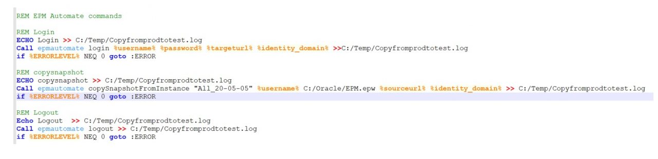 CopySnapshotFromInstance - EPMAutomate Command / Blogs / Perficient