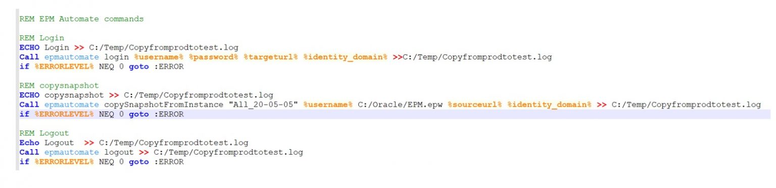 CopySnapshotFromInstance - EPMAutomate Command / Blogs / Perficient