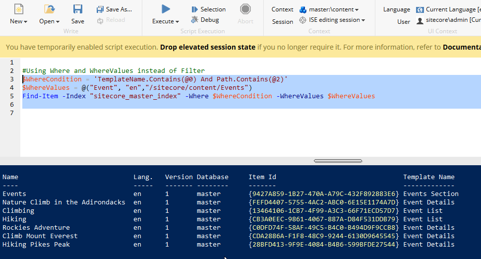 Sitecore Powershell 4 Using Contentsearch Api With The Help Of Find