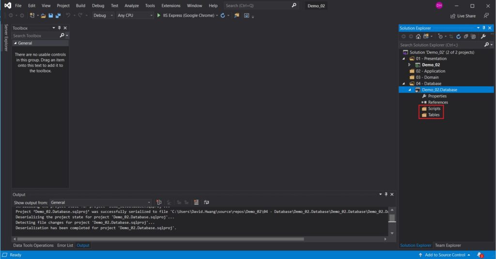 Adding A Database Project To A Net Mvc Framework Web Application Blogs Perficient