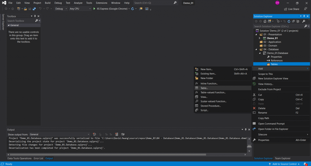 Adding A Database Project To A Net Mvc Framework Web Application