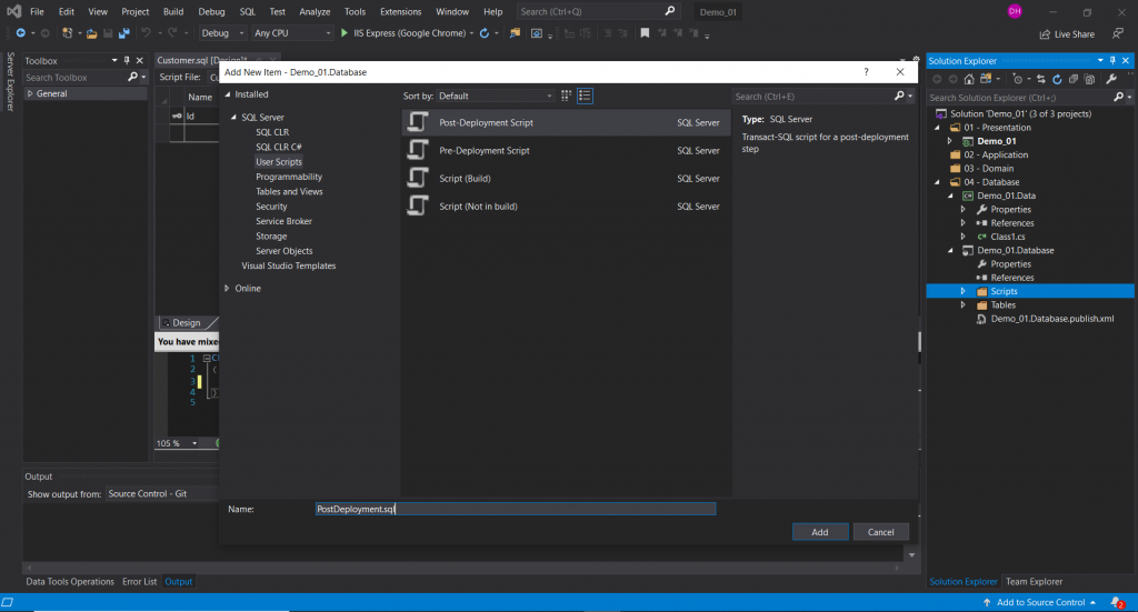 Adding A Database Project To A Net Mvc Framework Web Application Blogs Perficient