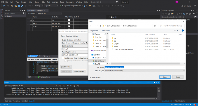 .NET MVC Framework - Publish Database and Reverse Engineer