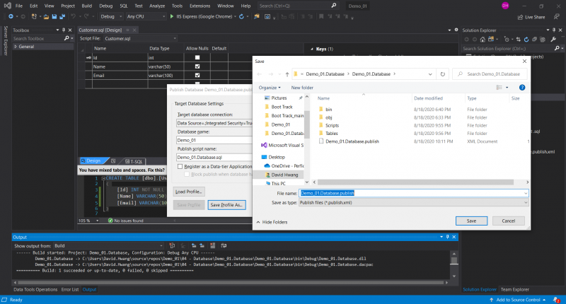 .NET MVC Framework - Publish Database and Reverse Engineer