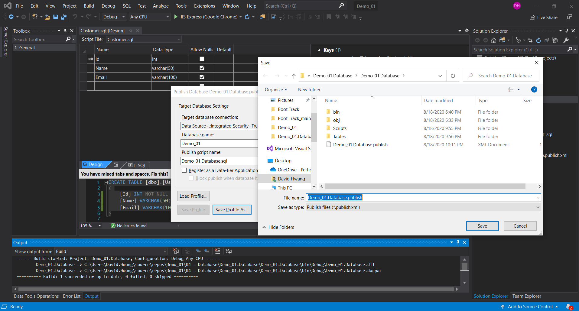 .NET MVC Framework - Publish Database and Reverse Engineer