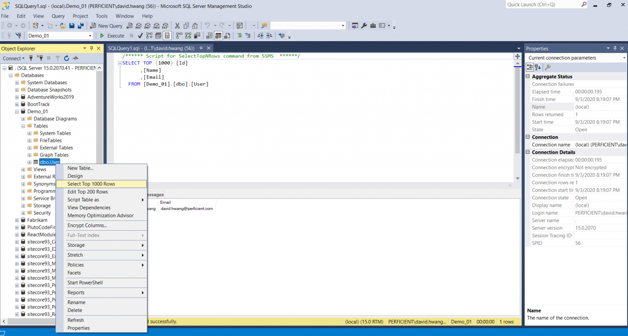 .NET MVC Framework - Publish Database and Reverse Engineer