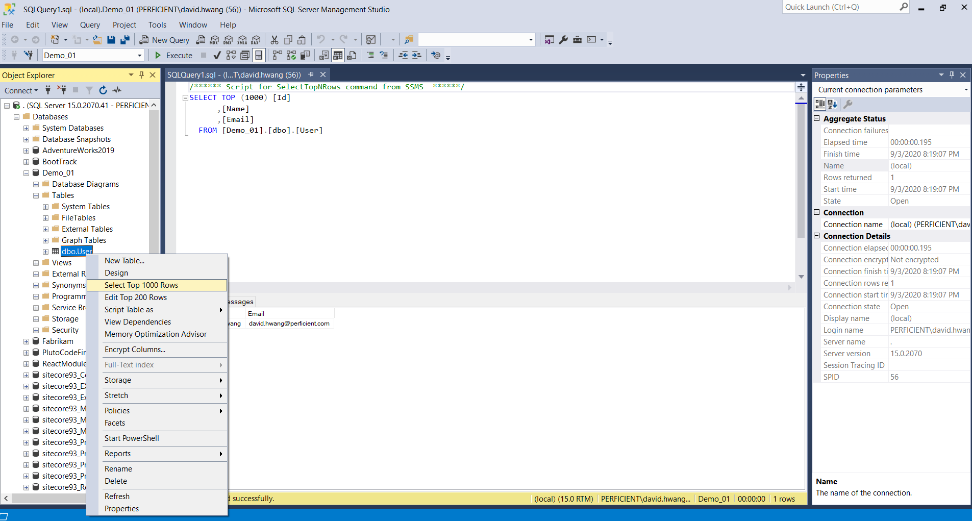.NET MVC Framework - Publish Database and Reverse Engineer