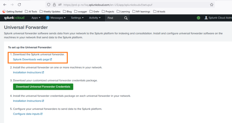 Sending Real-Time Logs to Splunk Cloud Using Universal Forwarder ...
