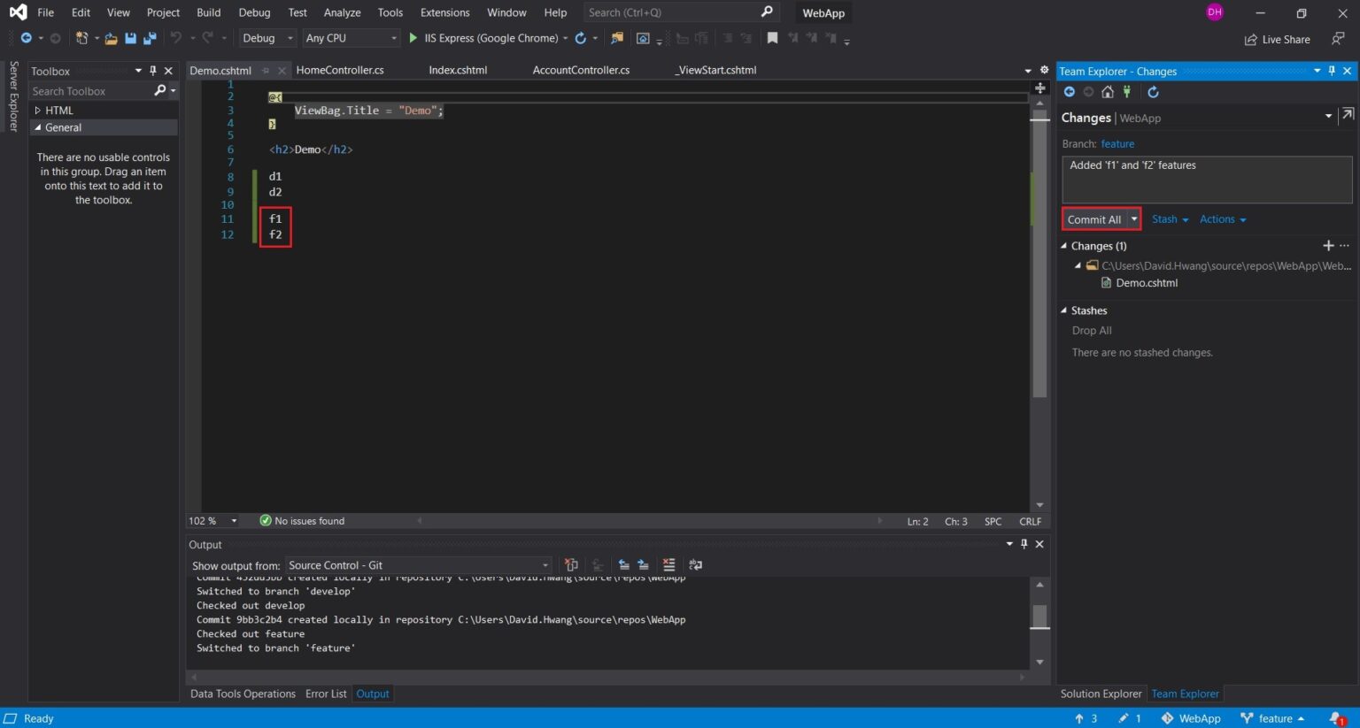 Rebasing Changes in Visual Studio / Blogs / Perficient