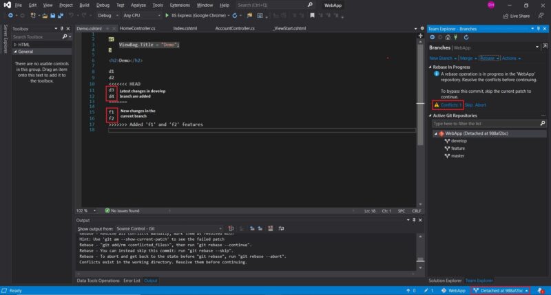 Rebasing Changes in Visual Studio / Blogs / Perficient