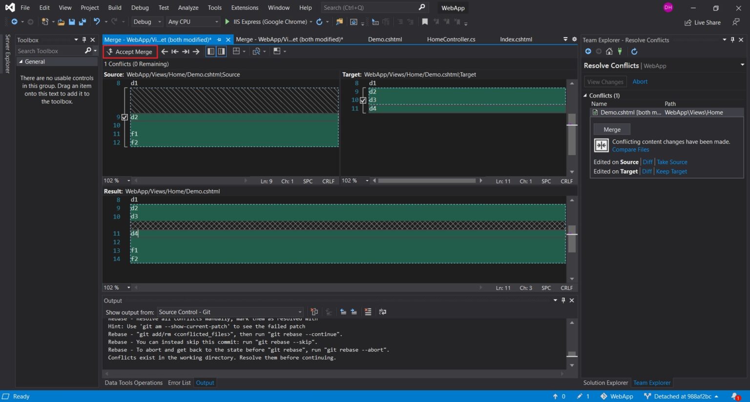 Rebasing Changes in Visual Studio / Blogs / Perficient