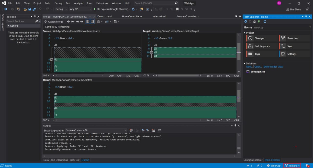 Rebasing Changes in Visual Studio / Blogs / Perficient