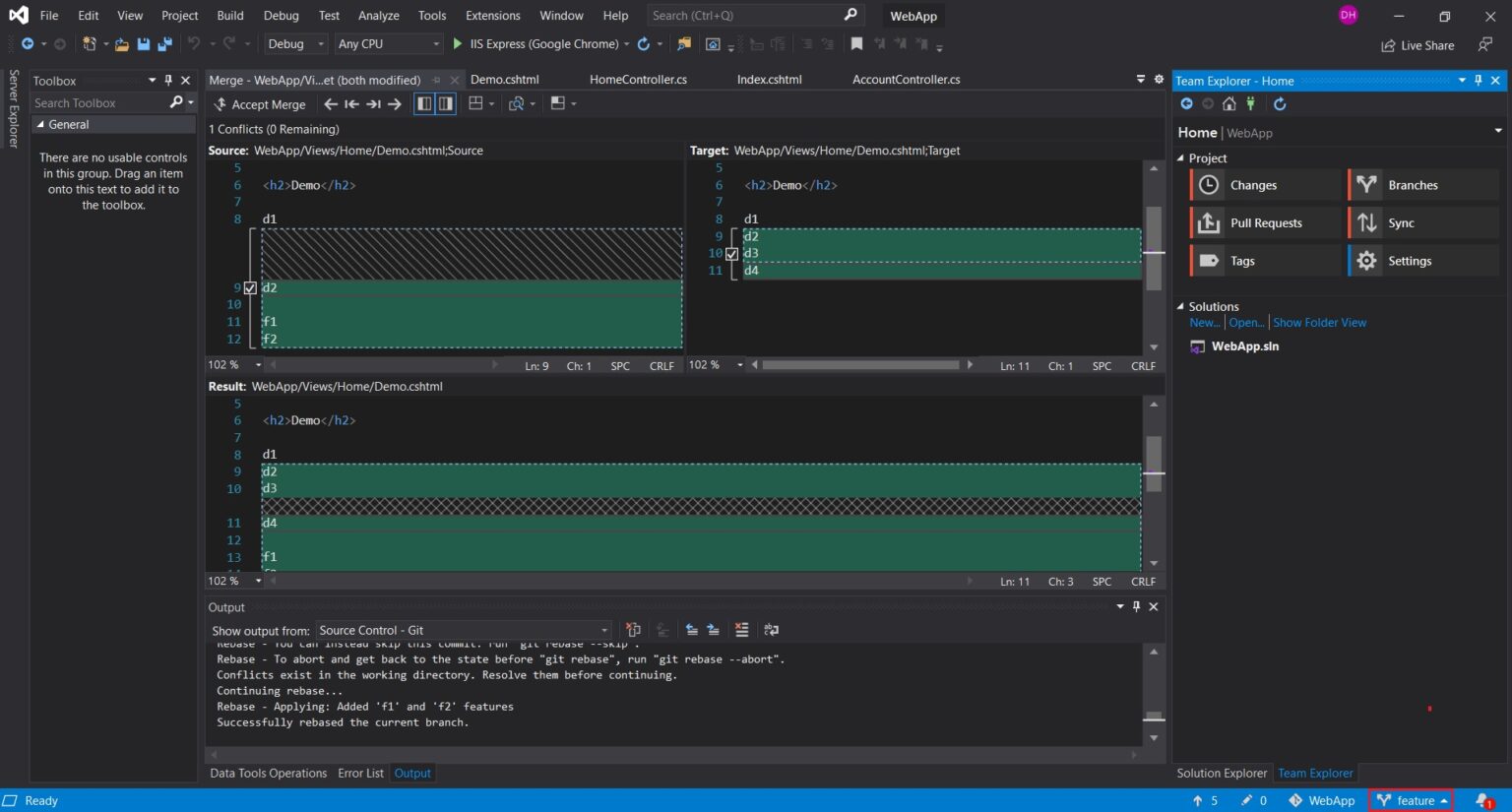 Rebasing Changes in Visual Studio / Blogs / Perficient