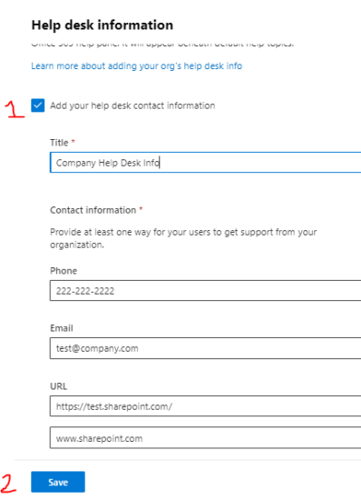 How to Add Help Desk Contact Information to a Help Pane in Office 365 ...