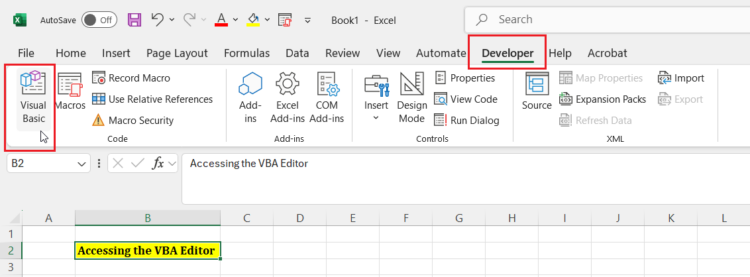 A Complete Guide to Activating the Developer Tab and First Macro.