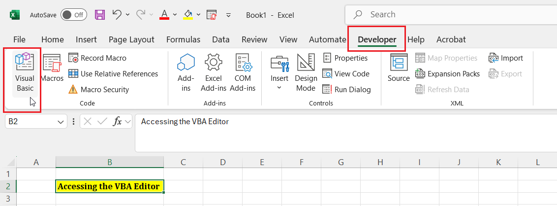 A Complete Guide to Activating the Developer Tab and First Macro.